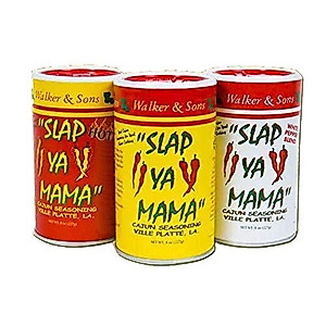 Walker & Sons Slap Ya Mama Cajun Seasoning Bundle - 3 Items (Original, Hot and White Pepper Blend) by Slap Ya Mama