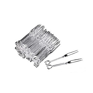 WOIWO 100pcs Disposable Plastic Fruit Forks Cocktail Sticks Party Supplies Plates Picks Cake Forks Dessert Forks
