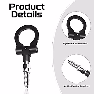 Car Front Bumper Tow Hook, Metal Bumper Pulls Trailer Rotary Tow Hooks, Universal Foldable Auto Repair Parts, Suitable for Truck SUV Car (Black)