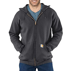 Carhartt Men's Loose Fit Midweight Full-Zip Sweatshirt, Carbon Heather, X-Large Tall