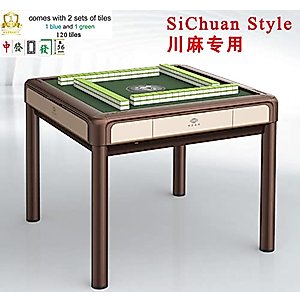 SICHUAN Style 川麻 Automatic Mahjong Table Dining Table with 4 Legs - 自动麻将桌 电动麻雀台 配两副 超大尺寸手感牌 56号超大牌 四川麻将108张专用 “血战到底 血流成河” 玩法 不适用其他玩法