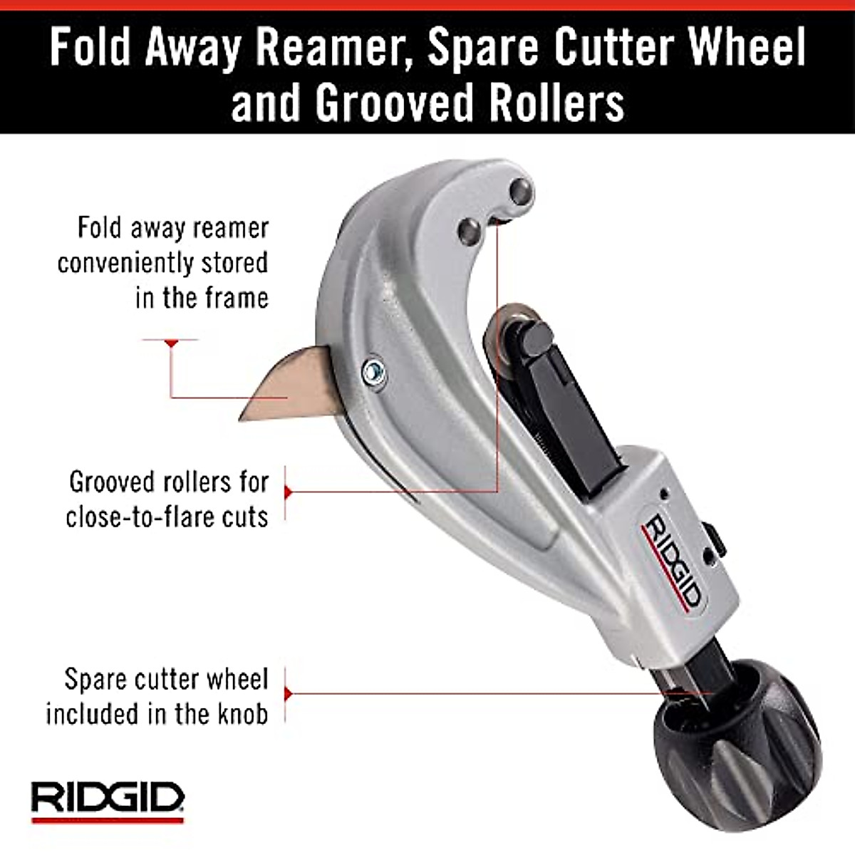 RIDGID 31632 Model 151 Quick-Acting Tubing Cutter with 1/4"-1-5/8" Cutting Capacity, Silver Black