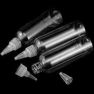 FUNSUEI 80 Pack 4 OZ 120 ml Plastic Squeeze Bottles with Twist Top Cap, Clear Plastic Dispensing Bottles with Dust-Proof Cap for Seasonings, Sauce, Oil, Cosmetics, Shampoo, Paint