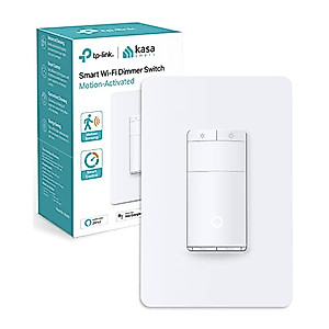 Kasa Smart Motion Sensor Switch, Dimmer Light Switch, Single Pole, Needs Neutral Wire, 2.4GHz Wi-Fi, Compatible with Alexa & Google Assistant, UL Certified, No Hub Required(ES20M) White 1-Pack