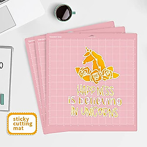 AHIJOY Standard Grip Cutting Mat for Cricut 12"x12" 3 Pack Cricut Accessories Cutting Mat for Cricut Maker/Air 2/Air/One Adhesive Sticky Cutting Mats Accessories for Cricut,Blue