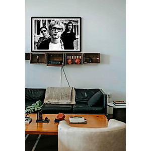 Nirvana Poster Wall Art Kurt Cobain Home Decor, Black and White, 19in x 13in