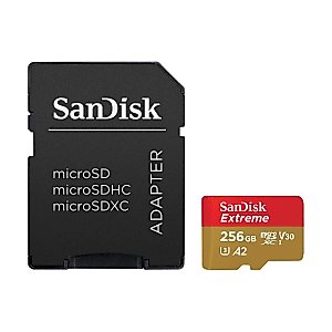 SanDisk 256GB Extreme UHS-I microSDXC Memory Card with SD Adapter