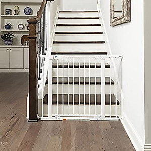 Qdos Safety Auto-Close SafeGate Baby Gate - Professional Grade Meets Tougher European Standards - Automatically Closes & Latches - Magnetic Lock Indicator - Easy Installation | Pressure Mount | White