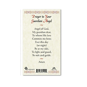 H HOLLY LINES Guardian Angel Prayer Cards Picture of Angel and Children on The Bridge Laminated Holy Cards Pack of Five