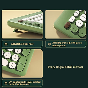 Wireless Keyboard and Mouse Combo, Superbcco 2.4GHz USB Cordless Computer Keyboard with Numeric Keypad, Quiet Click, Round Keys, Slim for Desktop/PC/Laptop/Surface/Windows OS (Chocolate Green)