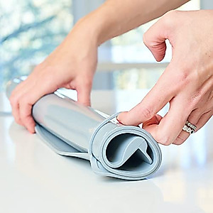 The Table Tyke 100% Silicone Placemat with Teething Edge Bumper/Spill Stopper | Dishwasher Safe, Travel Ready Non-Slip Suction Activity Mat for Infants, Babies, Toddlers, Children, Kids