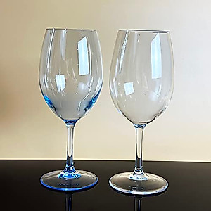 21-ounce Unbreakable Acrylic Wine Glasses Plastic Stem Wine Glasses, set of 6 - All Purpose, Red or White Wine Glass, Dishwasher Safe, BPA Free