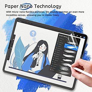 MOBDIK [2 Pack Paperfeel Screen Protector Compatible with iPad Pro 11 M4 (2024) [New Version Crafted for Natural Writing] [Less Reflection] [Nib Friendly] [with Easy Installation Kit]-White