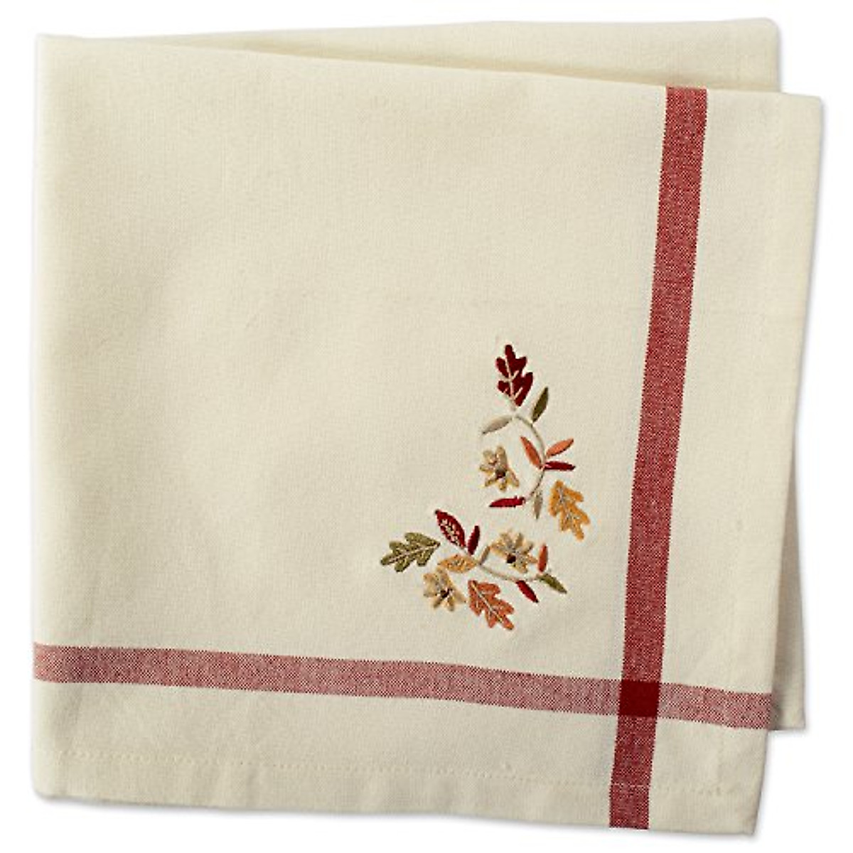 DII Thankful Autumn Collection Fall Tabletop Decoration, Square Napkin Set, 20x20, Falling Leaves, 6 Piece