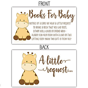 50 Giraffe Books for Baby Shower Request Cards - Baby Shower Invitation Inserts