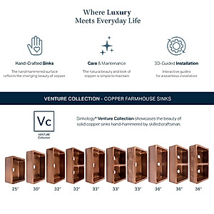 Sinkology Ganku Copper 36 Double Bowl Farmhouse Apron Front Undermount Kitchen Sink