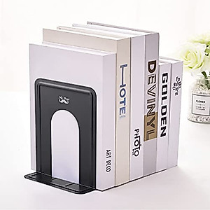 Mr. Pen- Book Ends, Black, 4 Pack, Heavy Duty Metal Bookends for Shelves, Book Holders for Shelves, Book Stoppers, Book Holders, Book Ends for Office, Metal Bookends, Book Ends to Hold Books.