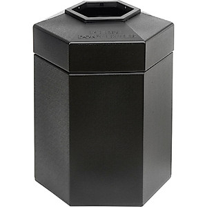 COMMERCIAL ZONE PRODUCTS 737201 Hex Waste Container,Black,45 gal.