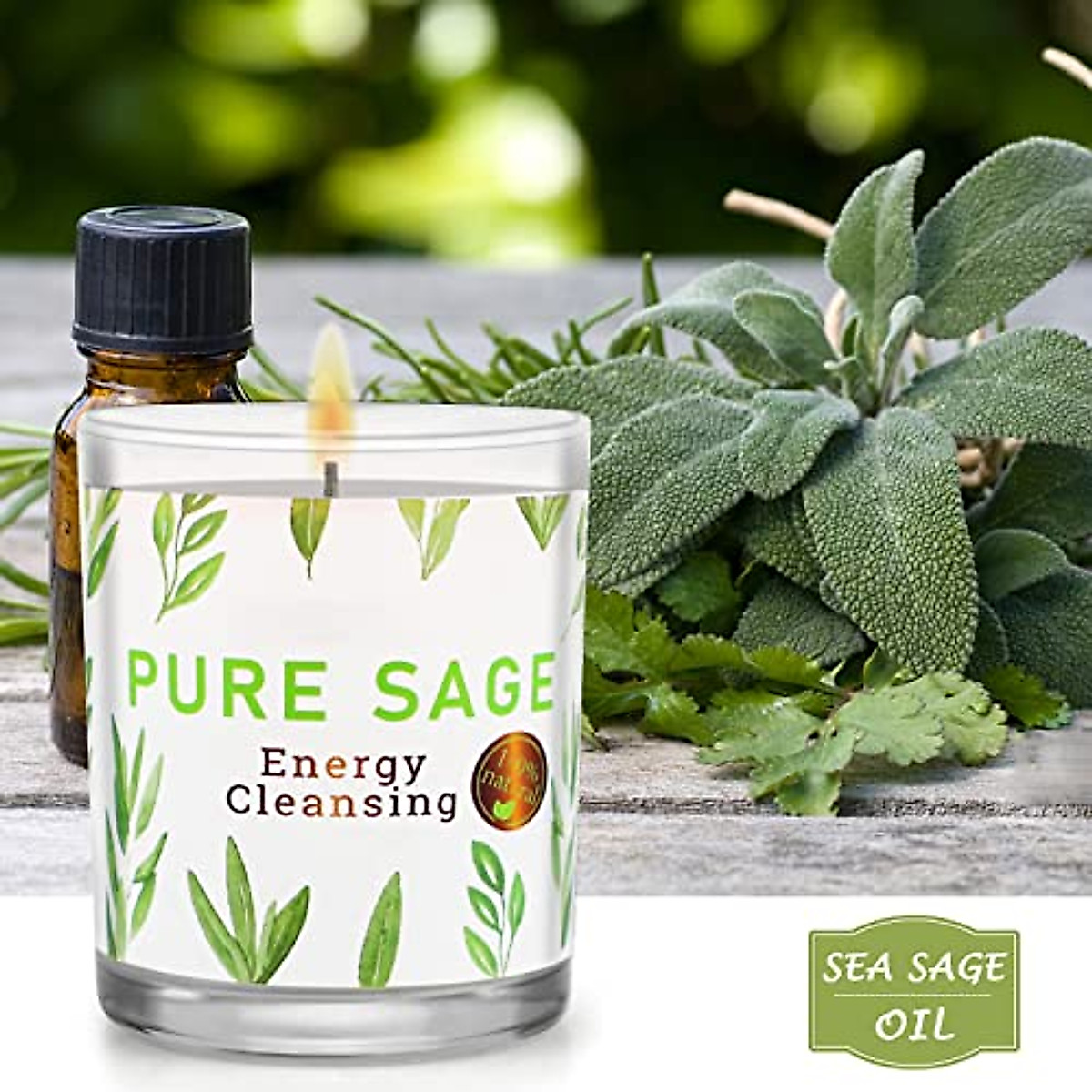 Candles, 4 Pack Sage Candles for Cleansing House Negative Energy, Alternative to Smudge Sticks, Soy Wax Sage Candles for Home Scented, Healing Candles for Meditation, Home Cleansing, Mother's Day Gift