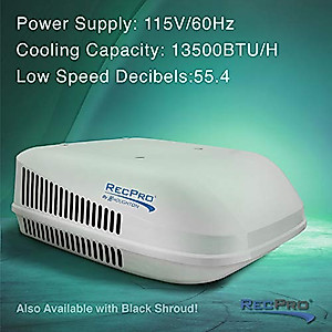 RecPro RV Air Conditioner 15K Non-Ducted | With Heat Pump for Heating or Cooling Option | RV AC Unit | Camper Air Conditioner (White)