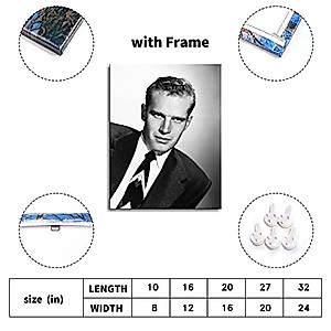 CHARLTON HESTON Canvas Prints Poster Wall Art For Home Office Decorations With Framed 10"x8"