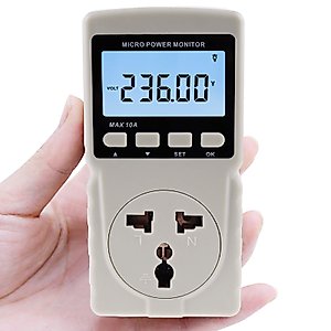 Watt Power Meter Plug-in Socket Power Meter, Home Electrical Usage Monitor Consumption, Kilowatt Wattage Voltage AMP Tester with Backlight Overload Protection