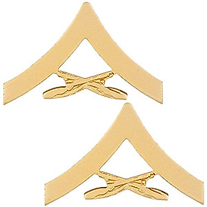 United States Marine Corps (USMC) chevron LCPL Lance Corporal E-3 satin gold