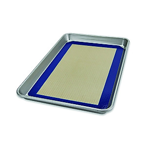 USA Pan Bakeware Nonstick Jelly Roll Pan and Silicone Baking Mat Set