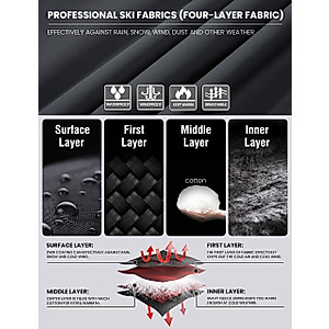 WULFUL Men's Waterproof Ski Jacket Warm Winter Snow Coat Mountain Windbreaker Hooded Raincoat