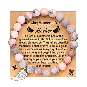UPROMI Sympathy Gifts for Loss of Mom, Sympathy Bracelet Bereavement Remembrance Gifts, Memorial Jewelry Condolence Grief Gifts for Loss of Mother, Sorry for Your Loss Gift