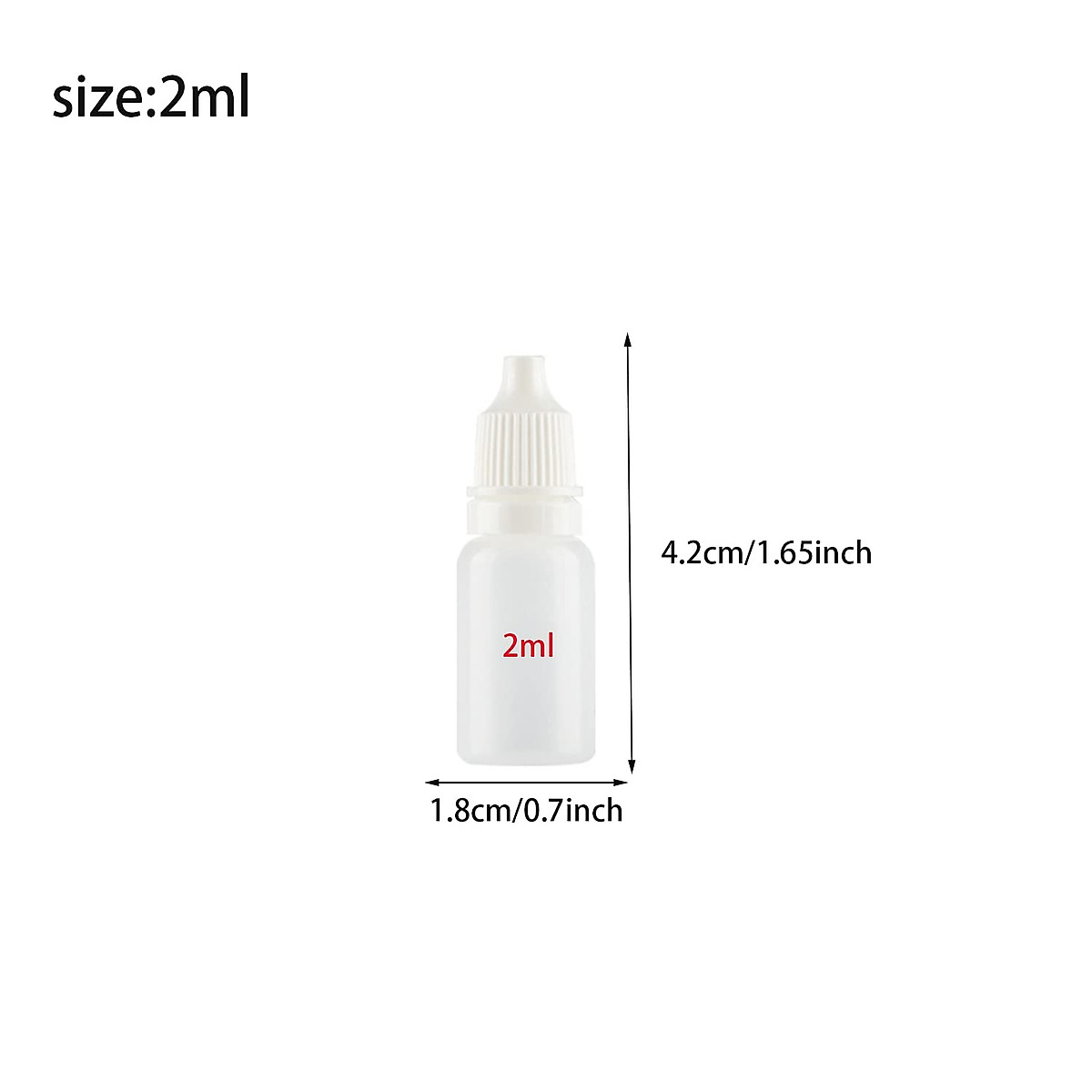Muluo 30 Pcs 2ml Empty Plastic Squeezable Eye Dropper Bottle, White, 1.8in Diameter, 4.2in Length, Polyethylene Plastic