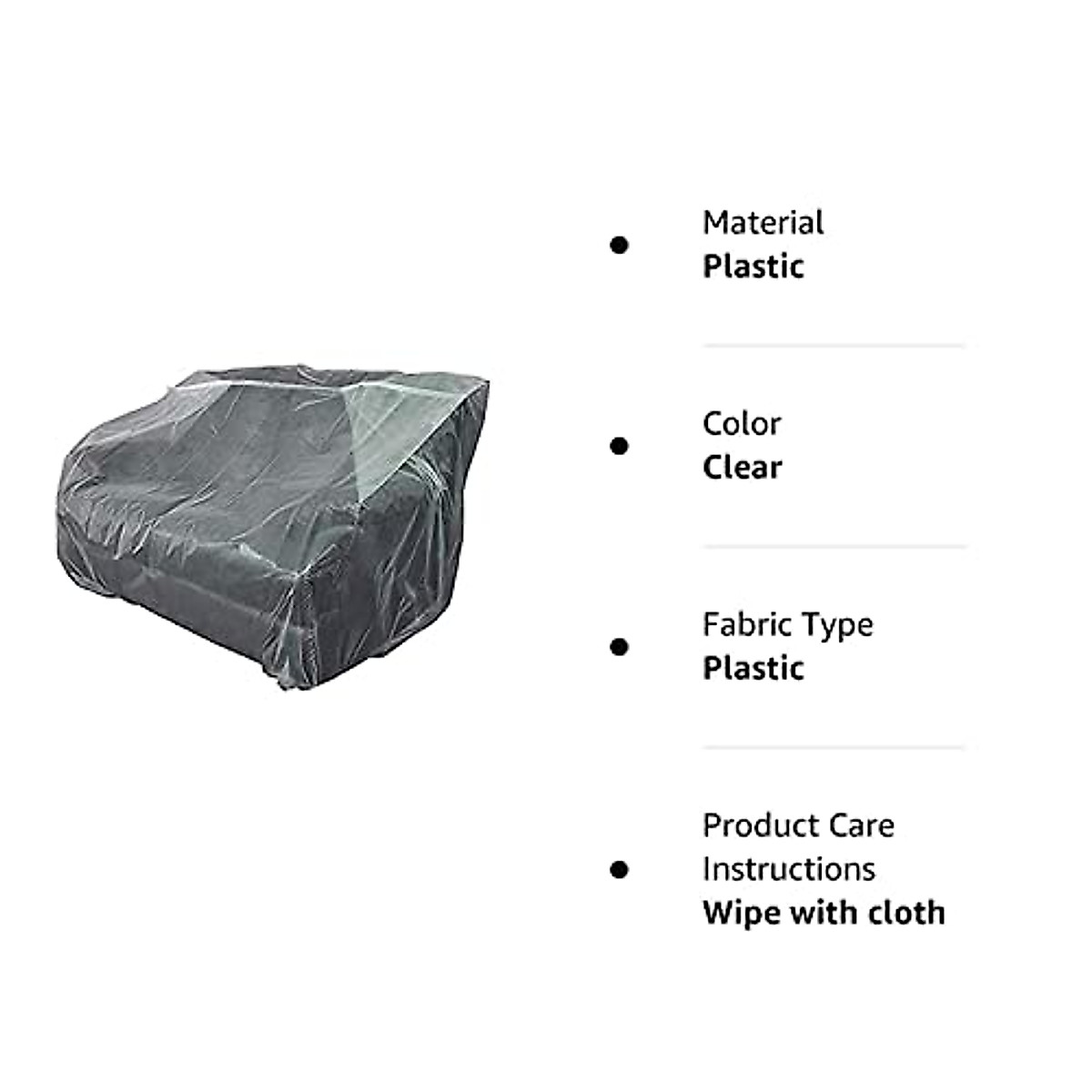 STARTWO Furniture Cover Plastic Couch Cover Heavy Duty Water Resistant Thick Clear | Sofa Slipover for Moving and Long Term Storage 42”(Width) x 92”(Depth) x 42"(Height)