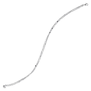 Silpada .925 Sterling Silver Anklet, Ankle Bracelet for Women, Jewelry Gift Idea, 'Triple Your Luck', 9" + 1"