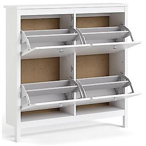 Tvilum, White Madrid 4 Drawer Shoe Cabinet