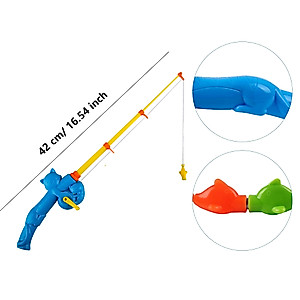 Trounistro 9 Pack Magnetic Fishing Toy Pole Magnet Fishing Rods Fishing Bath Toy Game Fishing Rod for Magnetic Fishing Games for Kindergarten Preschool Boys Girls