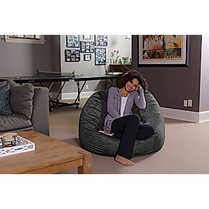 Sofa Sack - Plush, Ultra Soft Bean Bag Chair - Memory Foam Bean Bag Chair with Microsuede Cover - Stuffed Foam Filled Furniture and Accessories For Dorm Room - Charcoal 4'