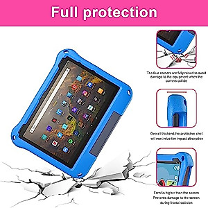2023 New 10in Tablet Case for Kids(2021/2023 Release 11/13th Generation),OQDDQO ipad Light Weight Anti Slip Shockproof Kids Friendly Case for 10 inch Table (Blue)