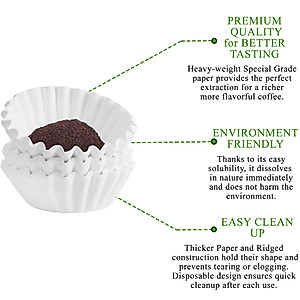 Coffee Filters 8-12 Cup, Basket Coffee Filter, Paper Coffee Filters (300/Pack)