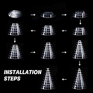 HQCHOOSE Macaron Tower Stand 10 Tier 4" - 13" Transparent Plastic Round Macaron Tower Display Stand Cupcake Cake Holder Rack Platter to Hold 230 Macarons for Wedding Birthday Party Decor