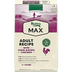 Nutro MAX Adult Recipe Dry Dog Food with Farm Raised Chicken, 25 lbs.