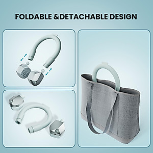 Neck Cooling Tube and Portable Fan 2 in 1, Reusable Ice Ring, Wearable Neck Cooler Personal Adjustable Fans, Portable Battery Operated Neck Fan, 3 Gear, 360° Rotation, Detachable,USB, Quiet (Ice Blue)