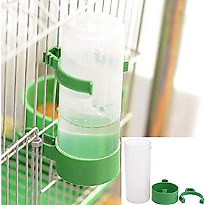 Small Bird Feeder Bird Water Dispenser for Cage, Plastic Bird Water Feeder and Food Feeding Cup Set for Parrots Parakeet Finch