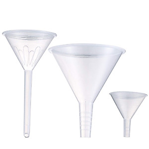 Young4us Plastic Funnel Set, 3 Pcs Lab PP Funnels, 100mm x 2, 75mm x 2, 50mm x 2 (Pack of 3)