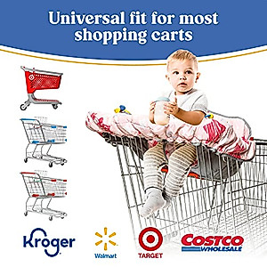 Pillani Shopping Cart Cover for Baby, 2-in-1 High Chair Cover for Restaurant Seat, AntiSlip Babies Shopping Cart Cover, Buggy Cover, Grocery Cart Cover for Baby Girl/Boy- Baby Items Gift, Cart Hammock