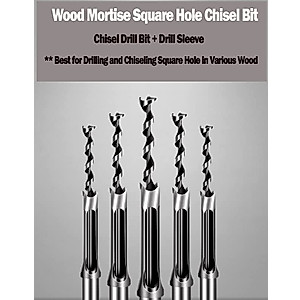 5/8 in. Wood Square Hole Mortise Chisel Drill Bit Tool Woodworking Drill Bits Hole Cutter