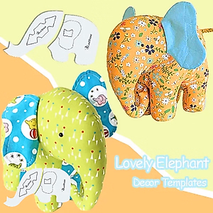 Lovely Elephant Decor Template- with Instructions, Lovely Elephant Decor Template, 2023 New Elephant Quilting Rulers and Templates, DIY Gifts (8 in)