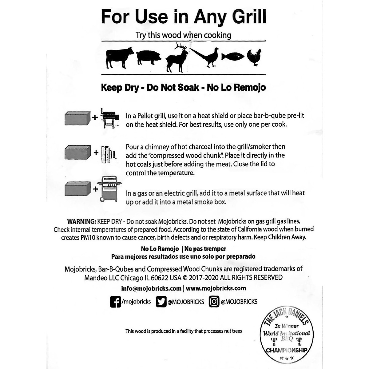 Smoke Daddy *New MoJo BBQ Smokin' Cubes - 3 Pack (Competition Blend, Cherry, and Hickory) - Add Smoke to Your Grill or Smoker - Made in The USA in Small Batches