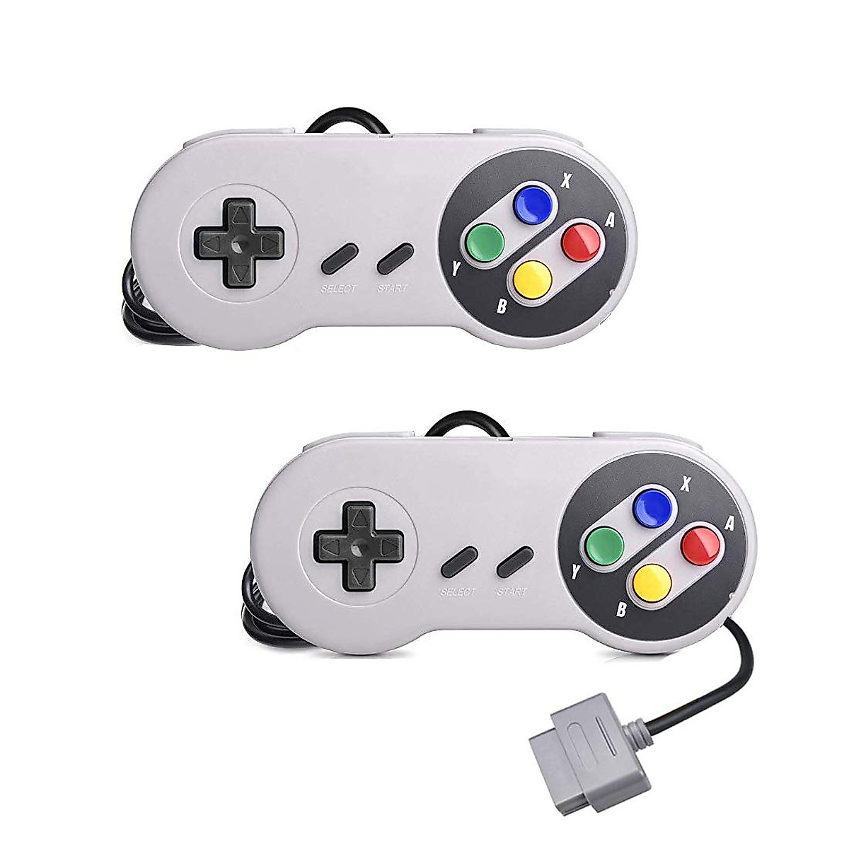 2-Pack Classic SNES Controller Replacement Gamepad for Original Super Nintendo Entertainment System Console