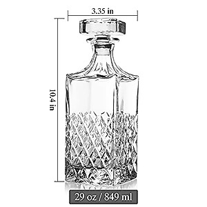 Lighten Life Whiskey Decanter,29oz Crystal Decanter with Glass Stopper,Liquor Decanter in Gift Box,Premium Vodka Decanter for Whiskey,Bourbon,Scotch,Liquor