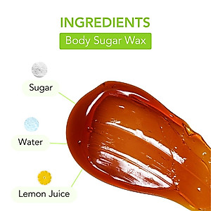 Sugar Me Smooth Body Sugar Wax – Gentle On Skin And Less Painful Hair Removal In A Simple System, No Strips, No Heat, Water Soluble All-Natural Solution For All Skin & Hair Types